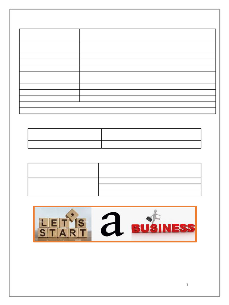 Grade 9 Business Plan Project Template | PDF