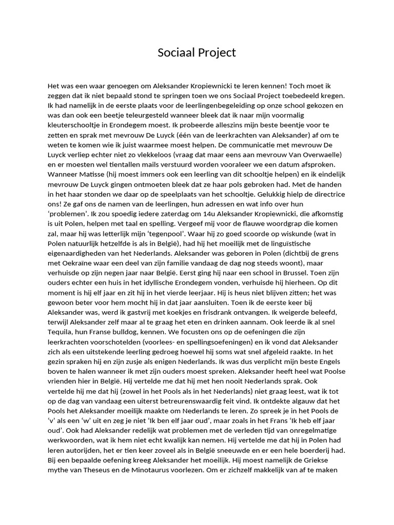 Sociaal Project | PDF