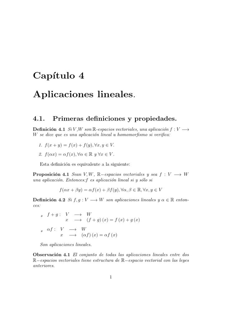 Aplicaciones Lineales | PDF | Mapa lineal | Base (álgebra lineal)