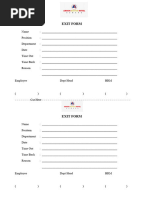 Employee Exit Pass Format | PDF