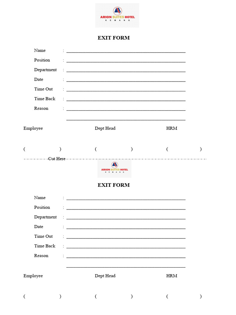 Employee Exit Form Template | PDF