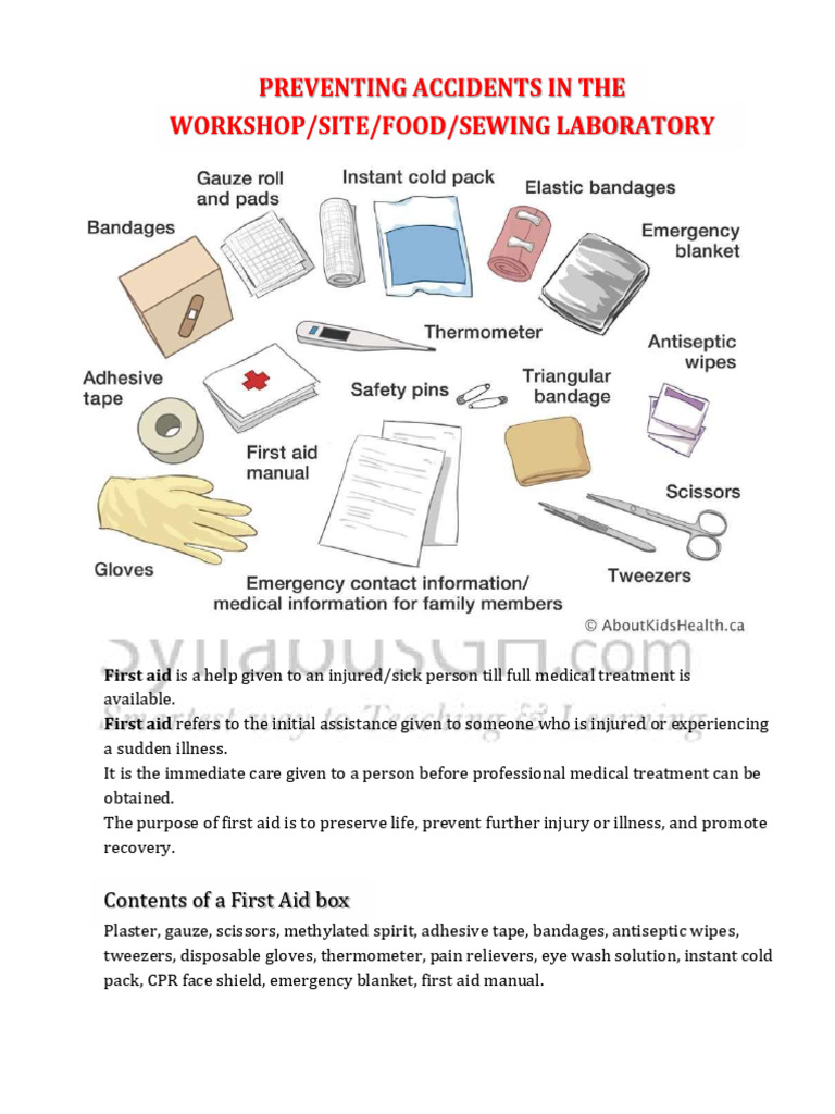 2.0.1 Preventing Accidents in The Workshop | PDF | Burn | First Aid