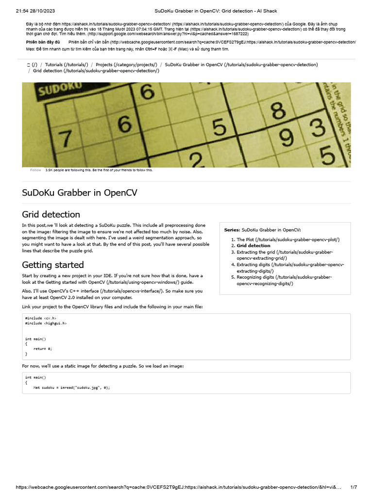 SuDoKu Grid Detection with OpenCV | PDF | Digital Signal Processing ...