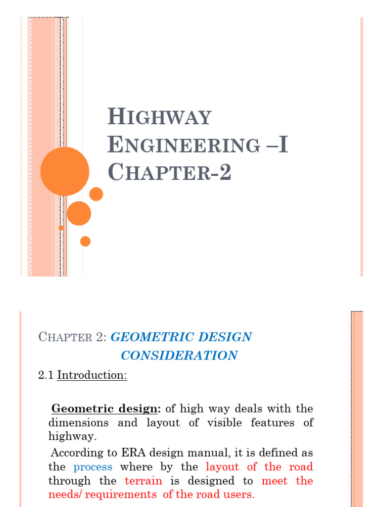 Cha2 (Geometric Design Consideration) | PDF | Traffic | Road