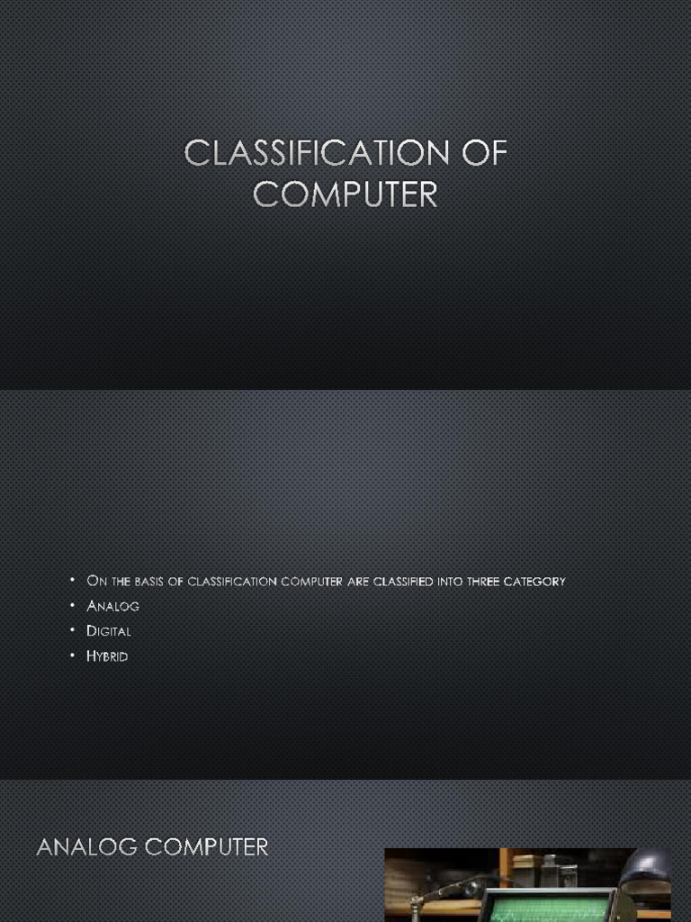 Classification of Computer | PDF | Accuracy And Precision | Data