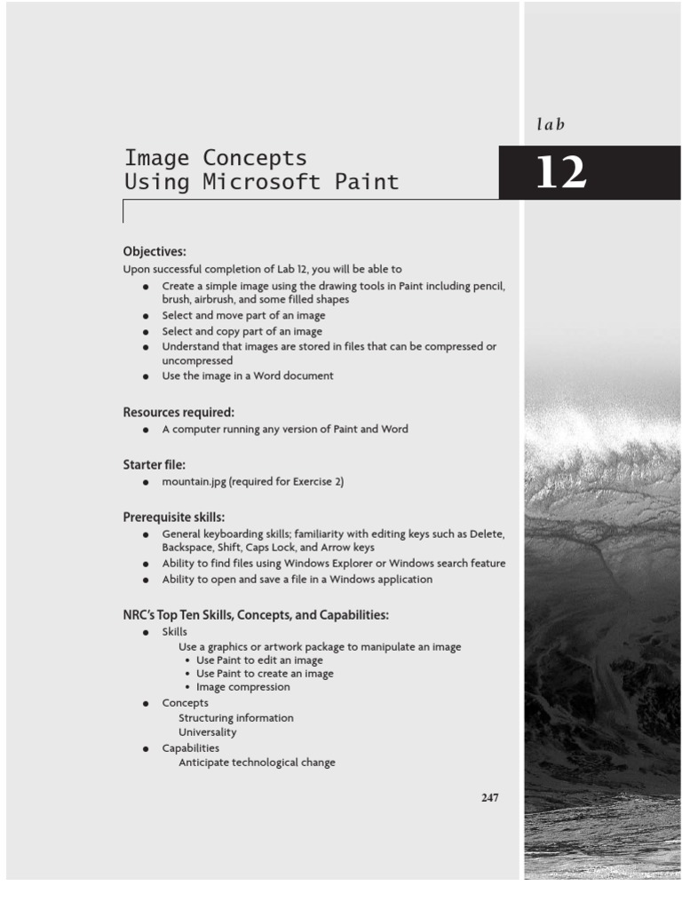 Image Concepts Using Microsoft Paint: Objectives | PDF | File Format ...