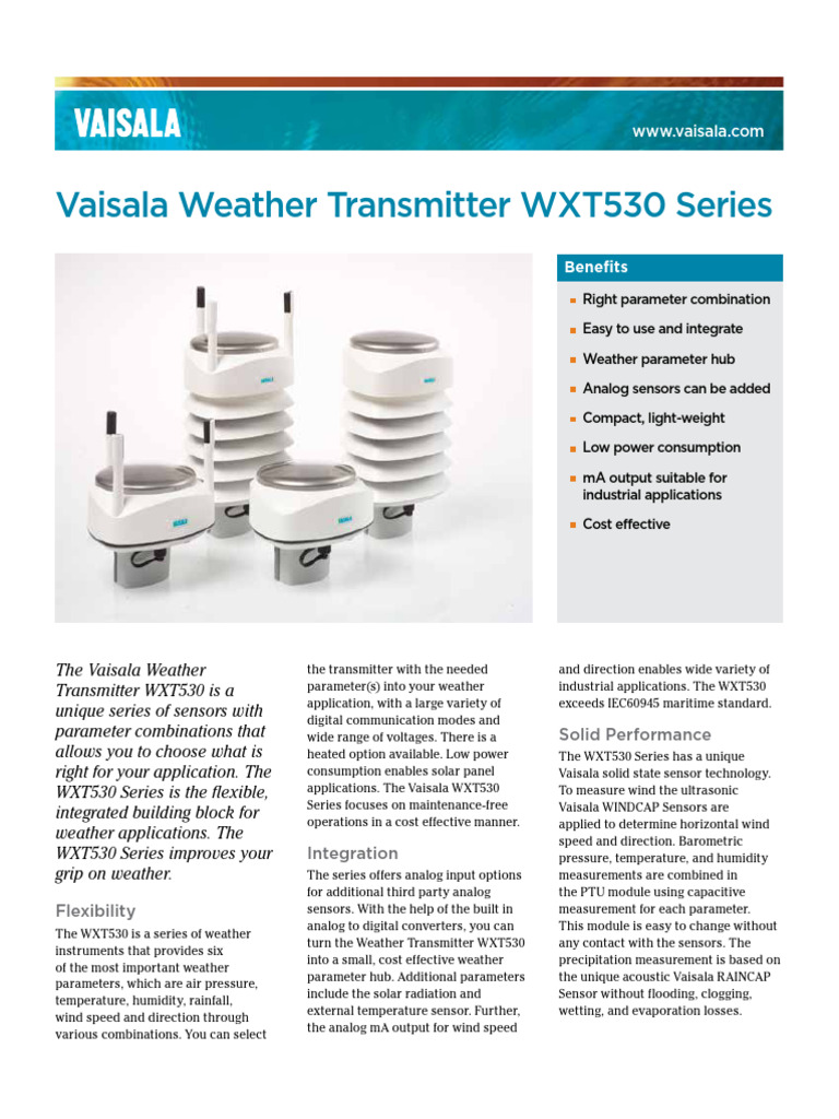 WXT530 | PDF | Sensor | Weather