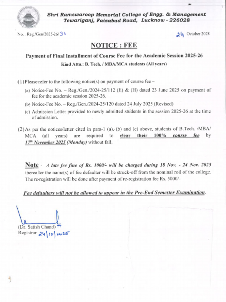 Notice Fee Second Installment | PDF