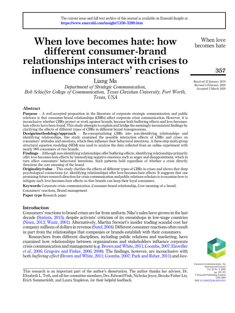 NE When Love Becomes Hate How Different Consumer Brand Relationships ...
