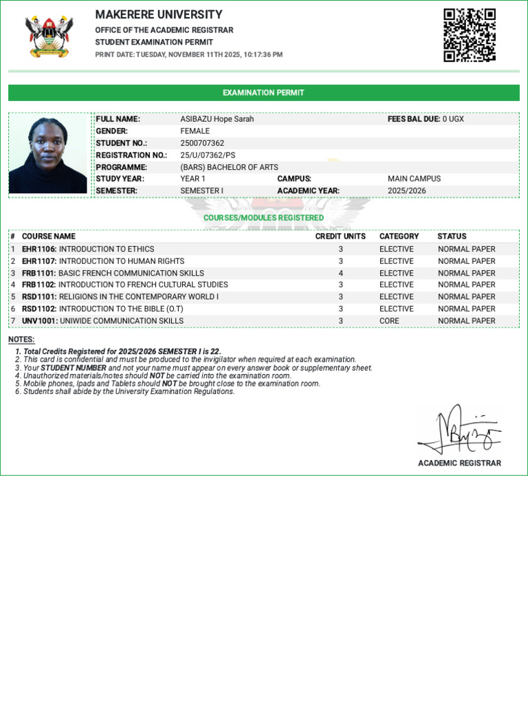 Examination Permit | PDF
