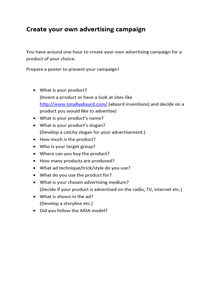 Create Advertising Campaign | PDF