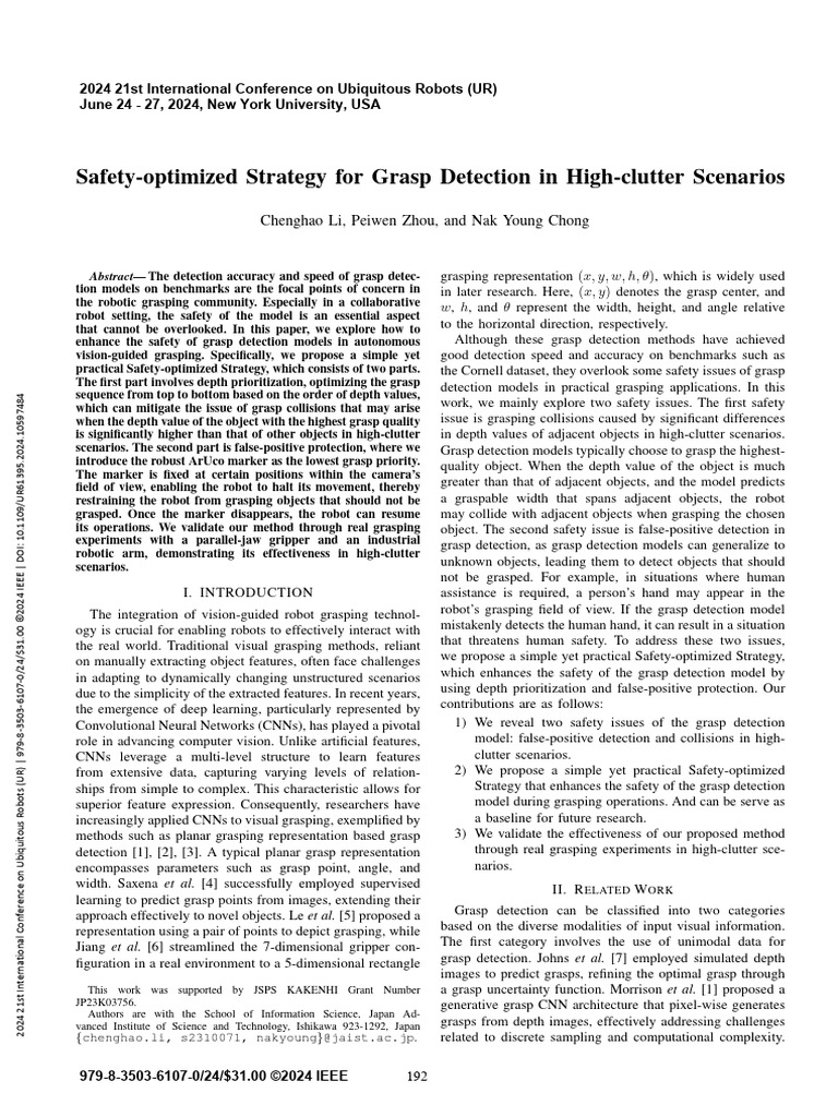 Safety-Optimized Strategy For Grasp Detection in High-Clutter Scenarios ...