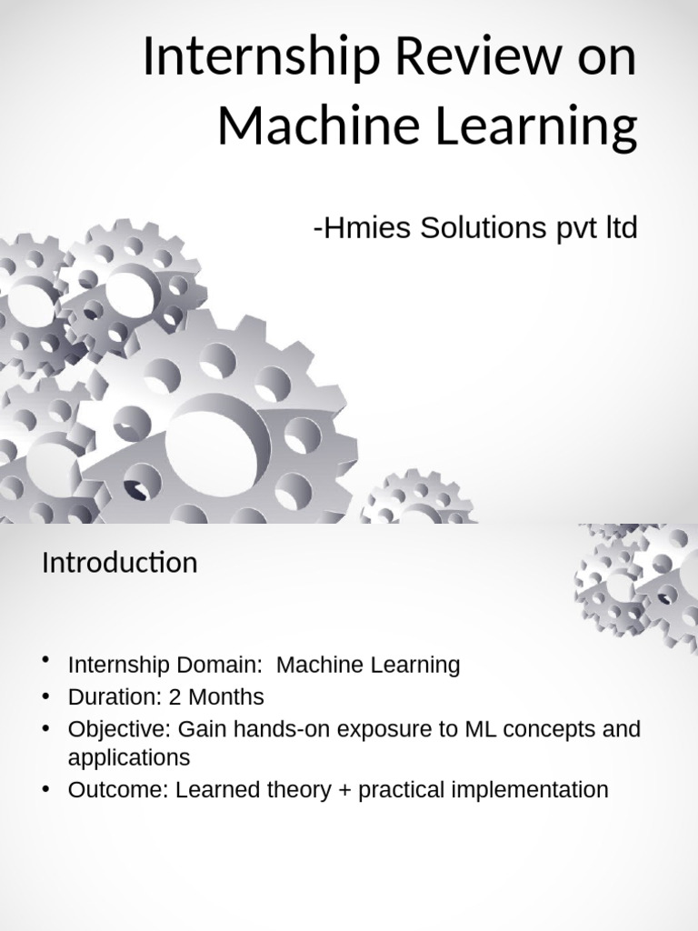 Machine Learning Internship Review | PDF