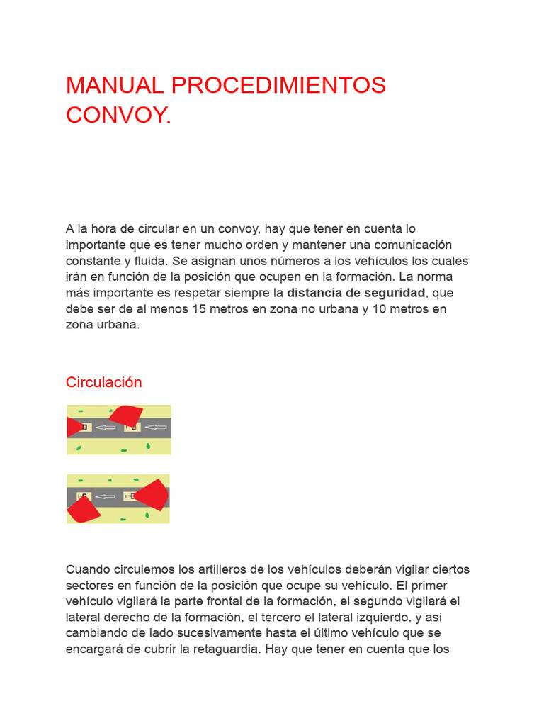 Procedimientos de Circulación en Convoy | PDF | Operaciones militares ...