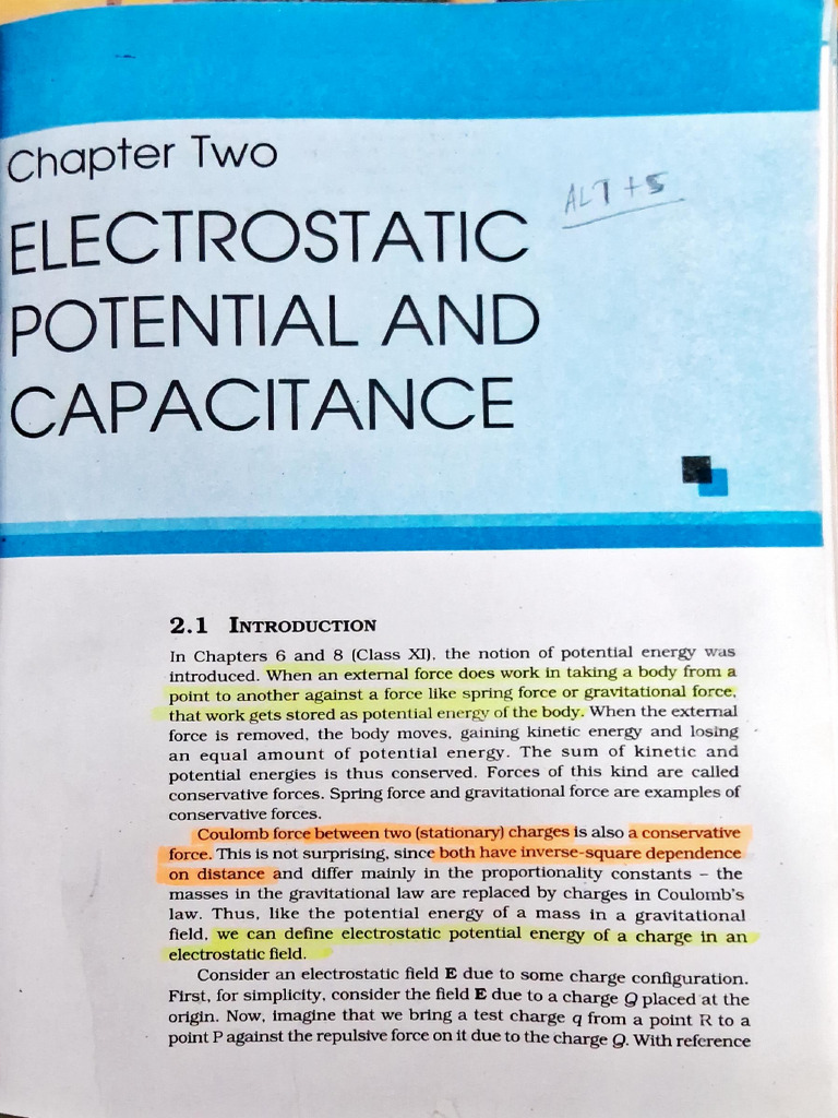 Electric Potential Class 12 | PDF