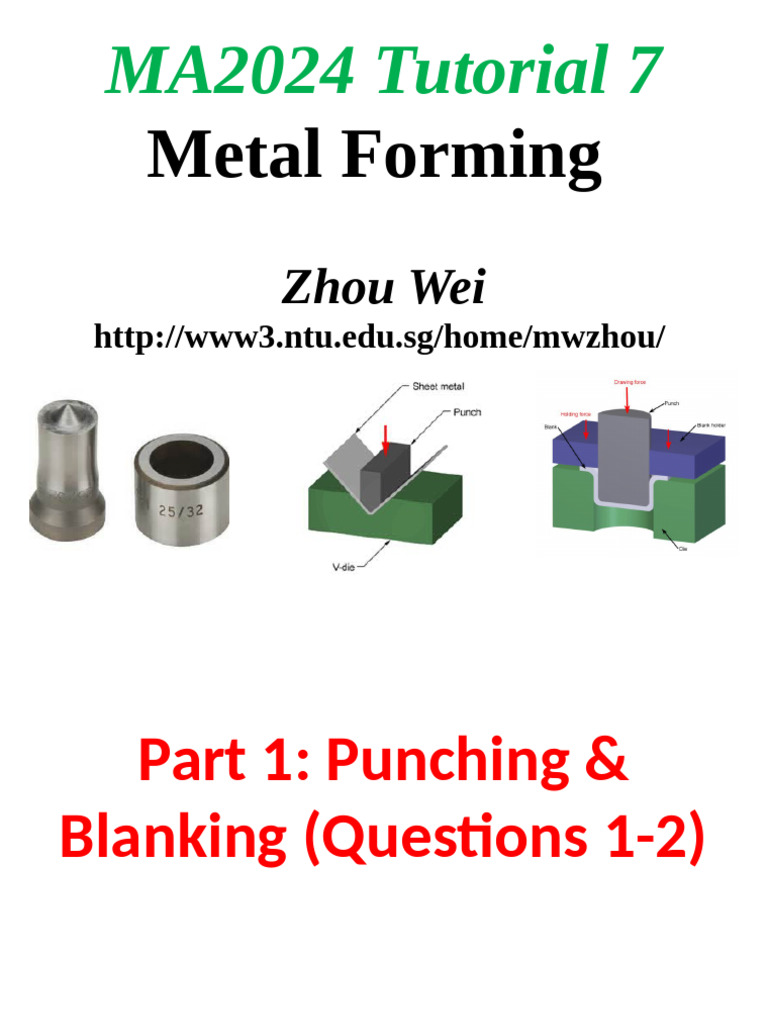 Tutorial7 Metal Forming - Question and Solution | PDF | Sheet Metal ...