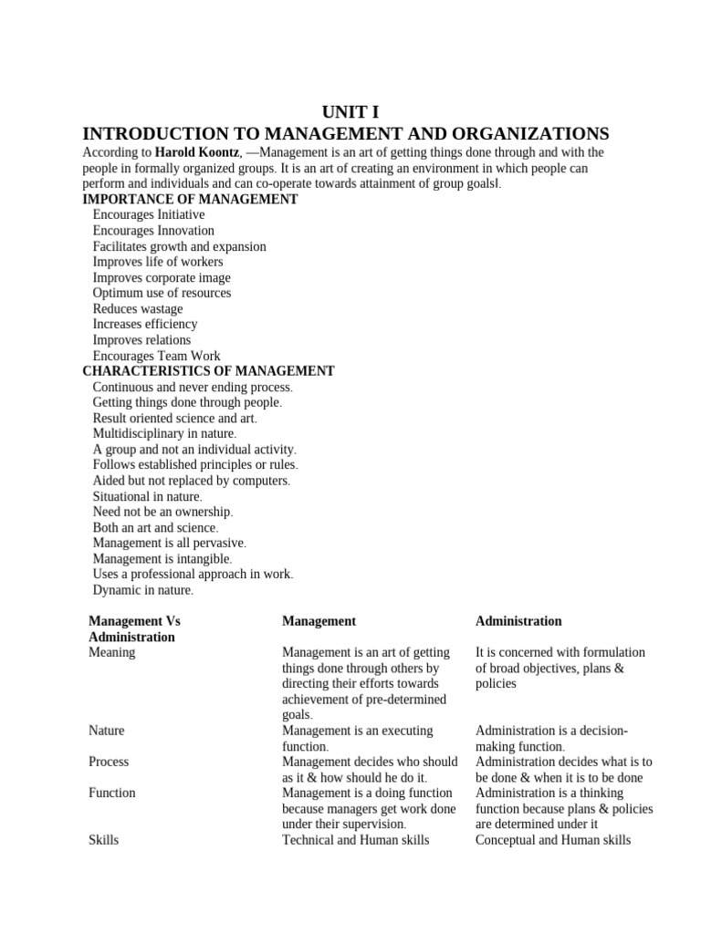 Pom Unit I Notes | PDF | Corporations | Partnership