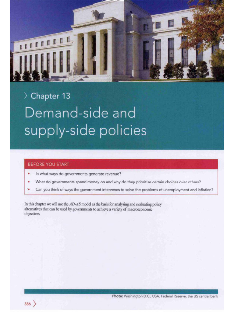 IB Ch13 Demand Side and Supply Side Policies | PDF