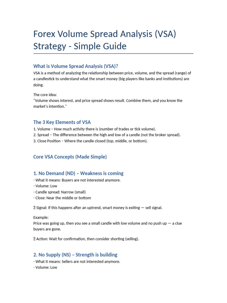 Forex VSA Strategy: A Simple Guide | PDF | Market Trend | Business