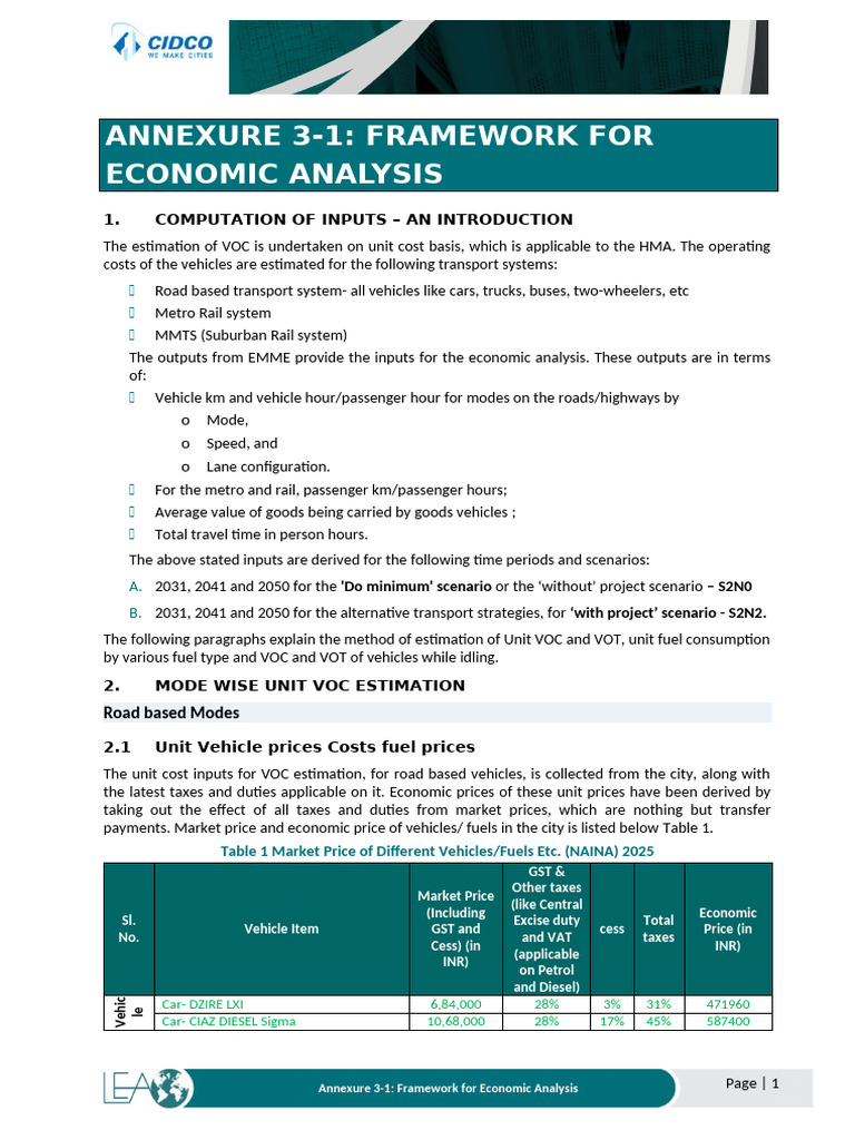 Economic Analysis Framework for Navi Mumbai | PDF | Fuel Economy In ...