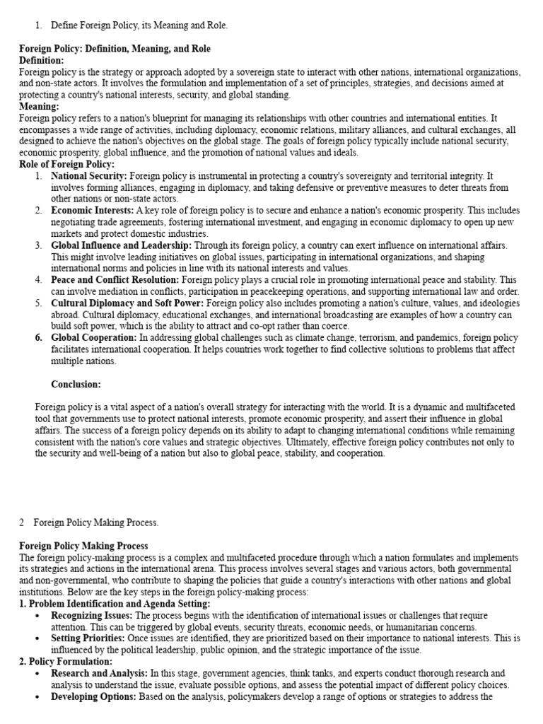 Foreign Policy Analysis Complete | PDF | Annexation Of Crimea By The ...