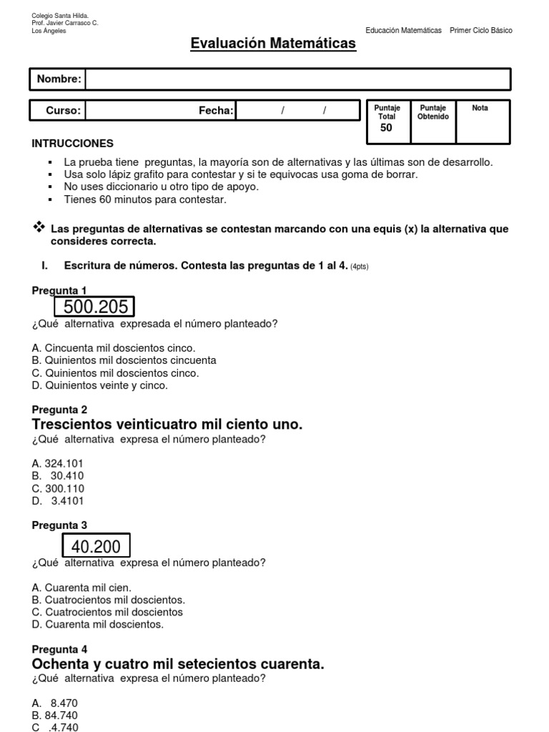 Primera Unidad de Matemáticas 1° Grado | PDF | Lexicología | Notación ...