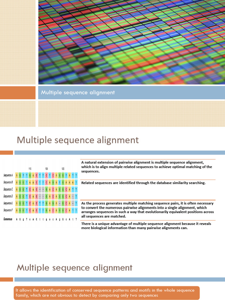 Multiple Sequence Alignment PPT 3 | PDF | Sequence Alignment | Conserved Sequence