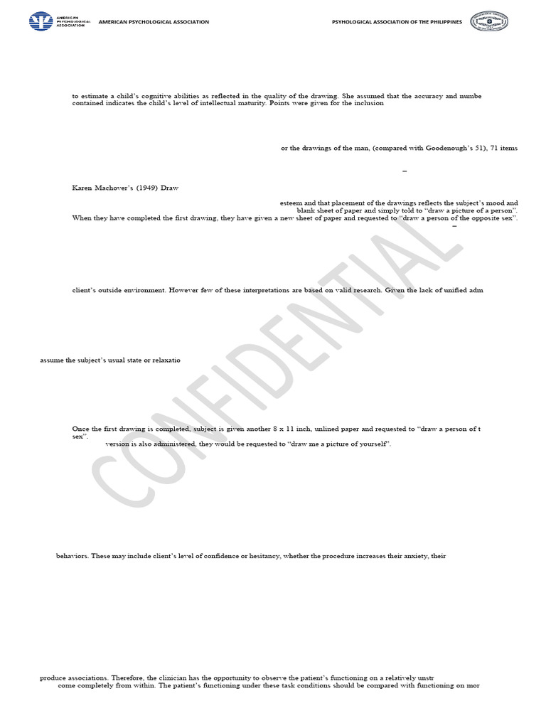 Application 2 Draw A Person Test | PDF | Psychology | Psychological ...