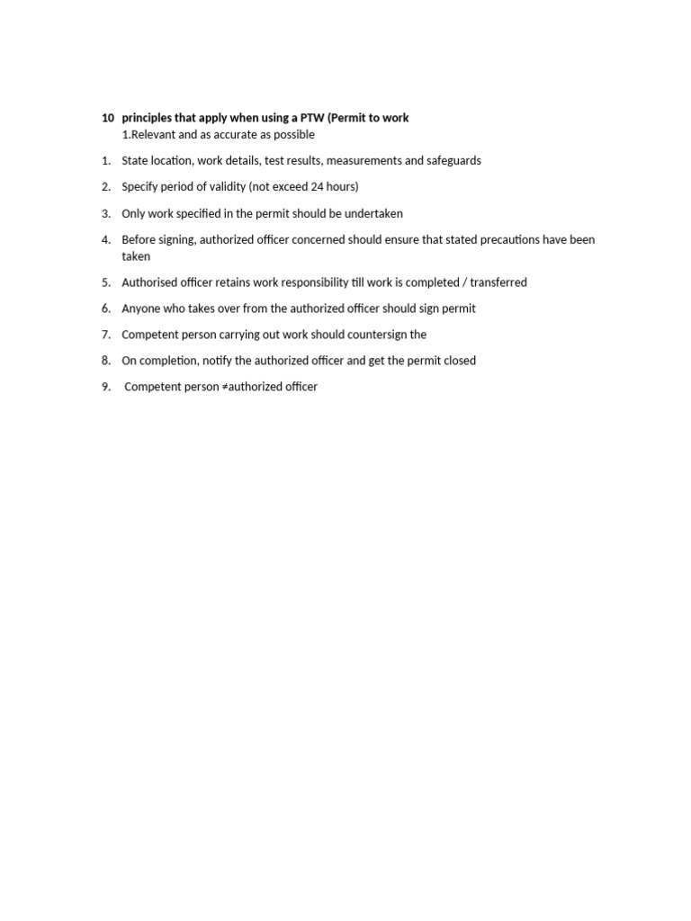 Principles That Apply When Using A PTW | PDF