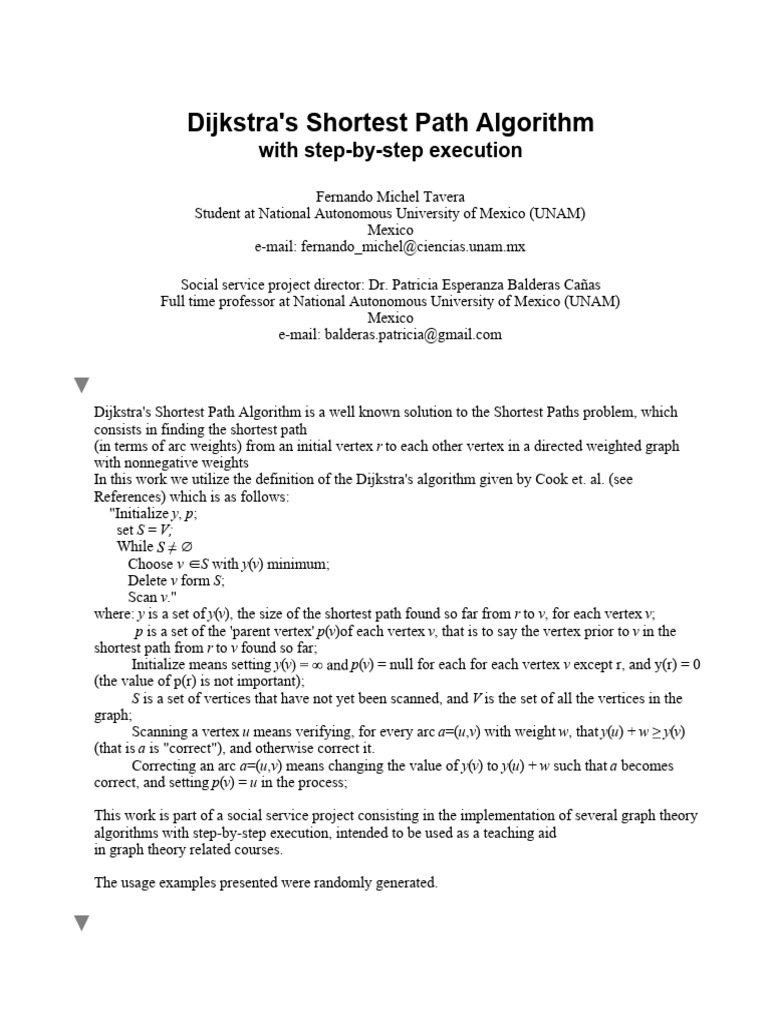 Dijkstra Stepbystep | PDF | Vertex (Graph Theory) | Graph Theory