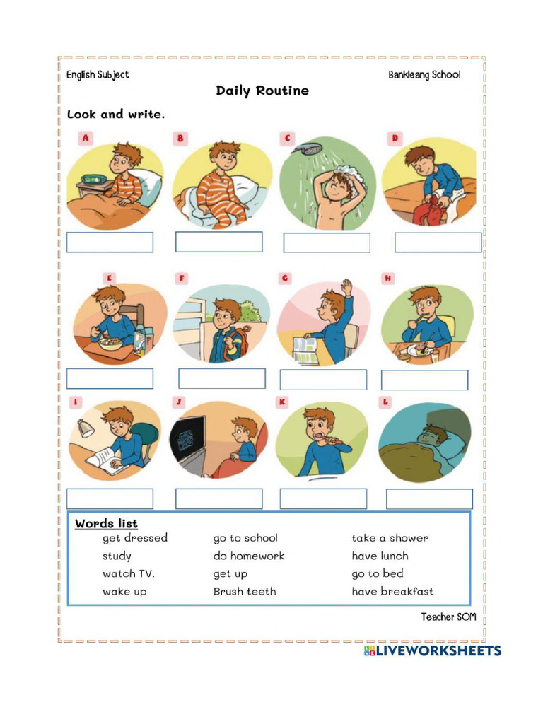 Worksheet - 1246211 Daily Routine | PDF