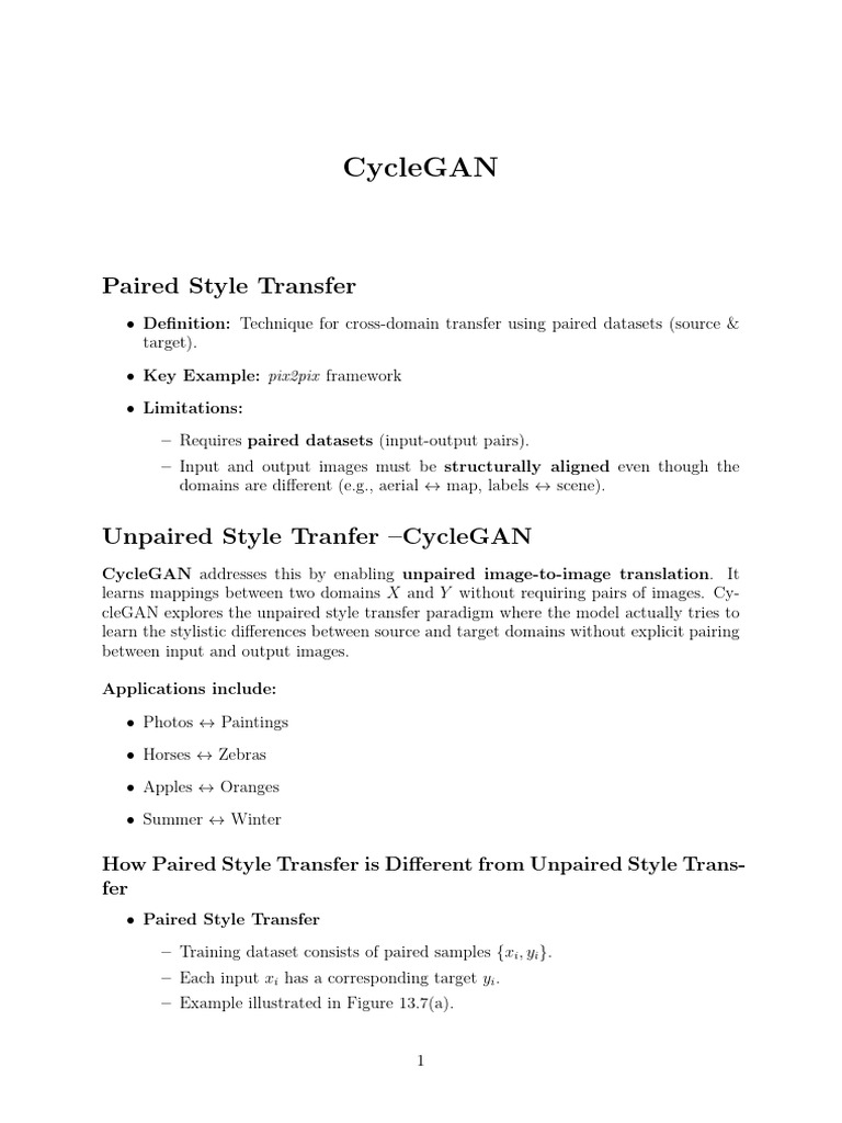 Cycle Gan Pdf Applied Mathematics Learning