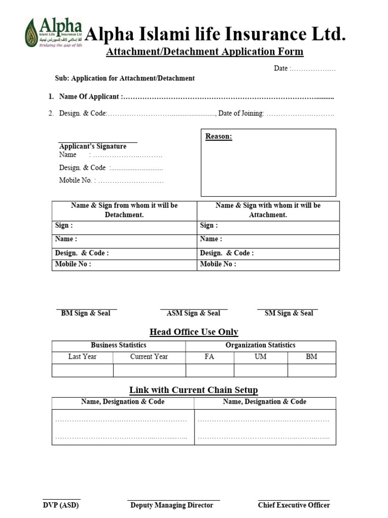 Attachment Detachment Application Form-2024 | PDF