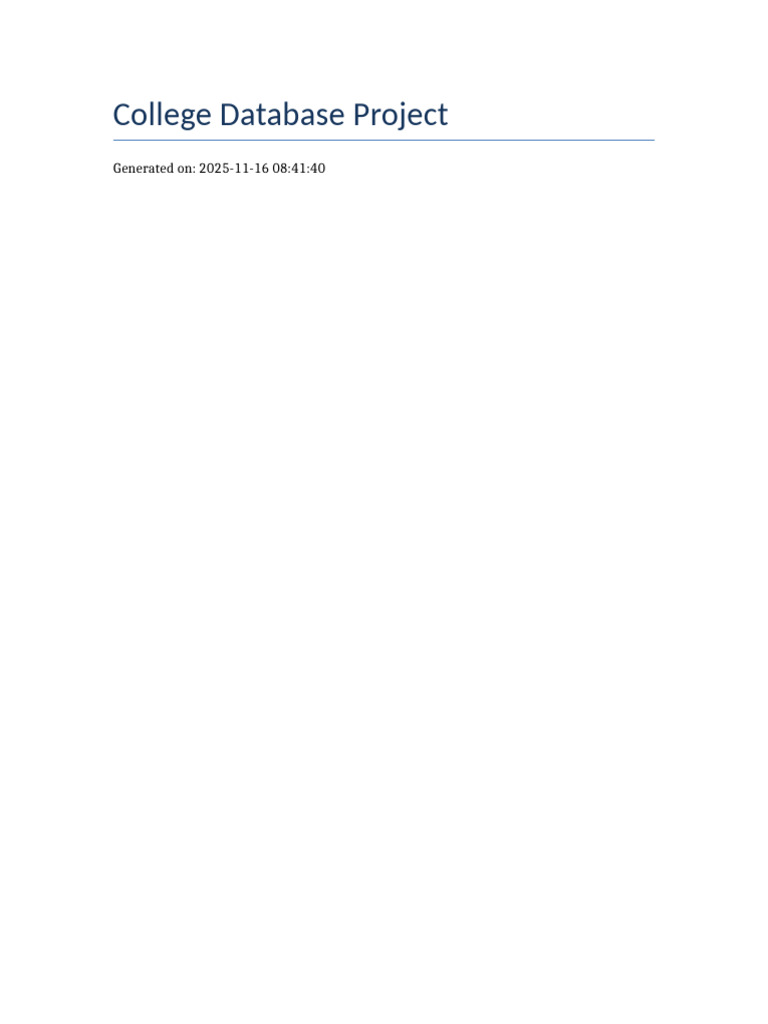College Database Project | PDF | User (Computing) | Computing