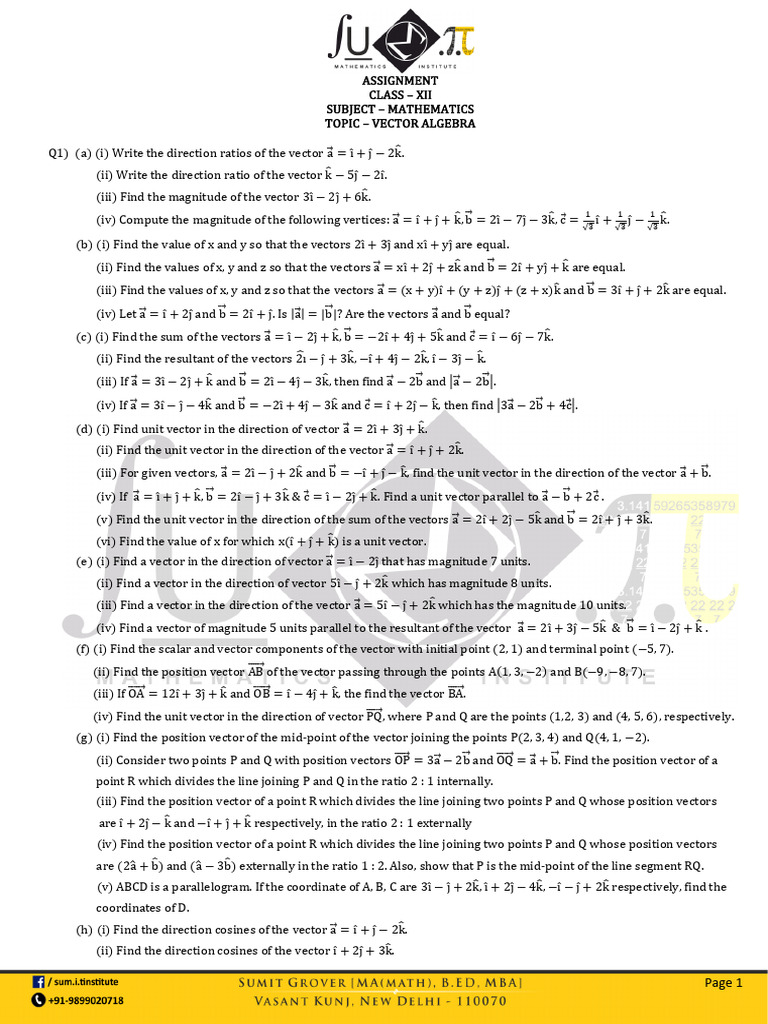 12 Vector | PDF | Euclidean Vector | Norm (Mathematics)