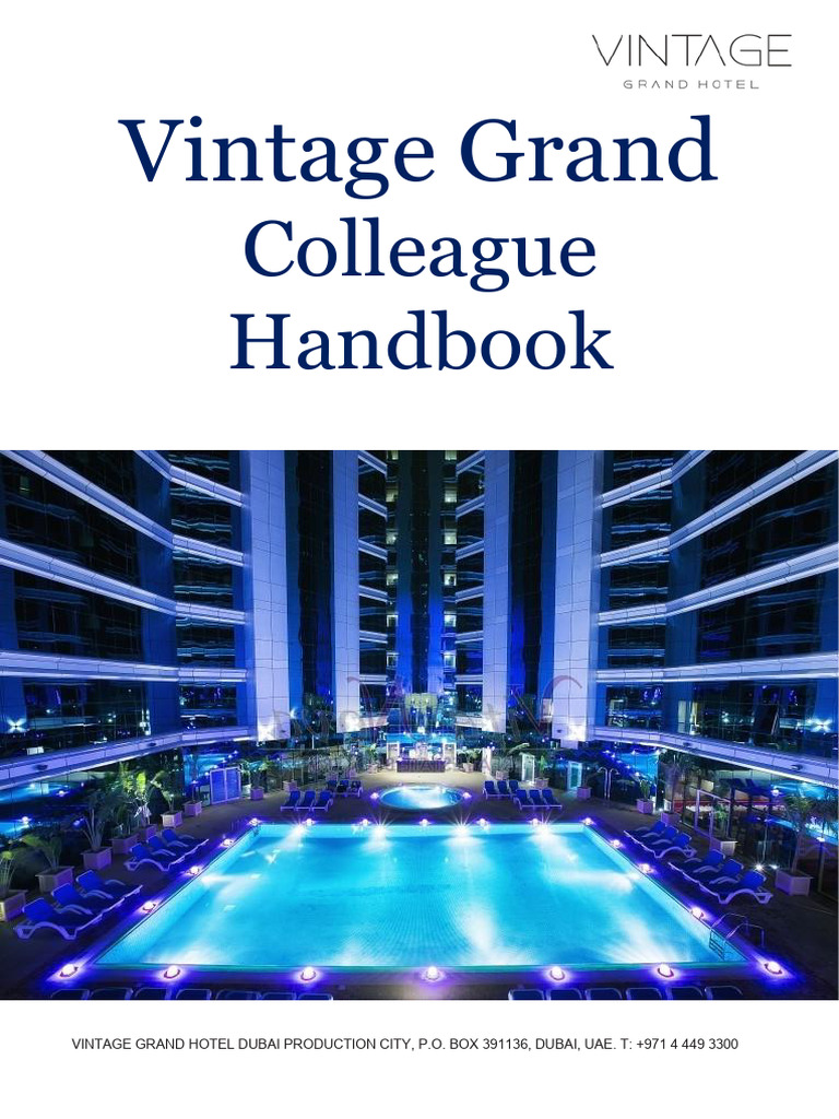 Vintage Grand Hotel Employee Handbook | PDF | United Arab Emirates | Dubai
