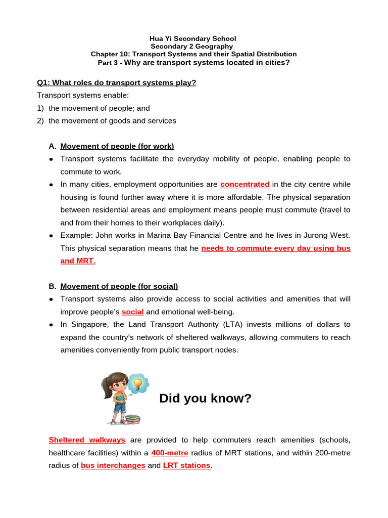 (Worksheet) Exp Chapter 10 Transport Systems and Their Spatial ...