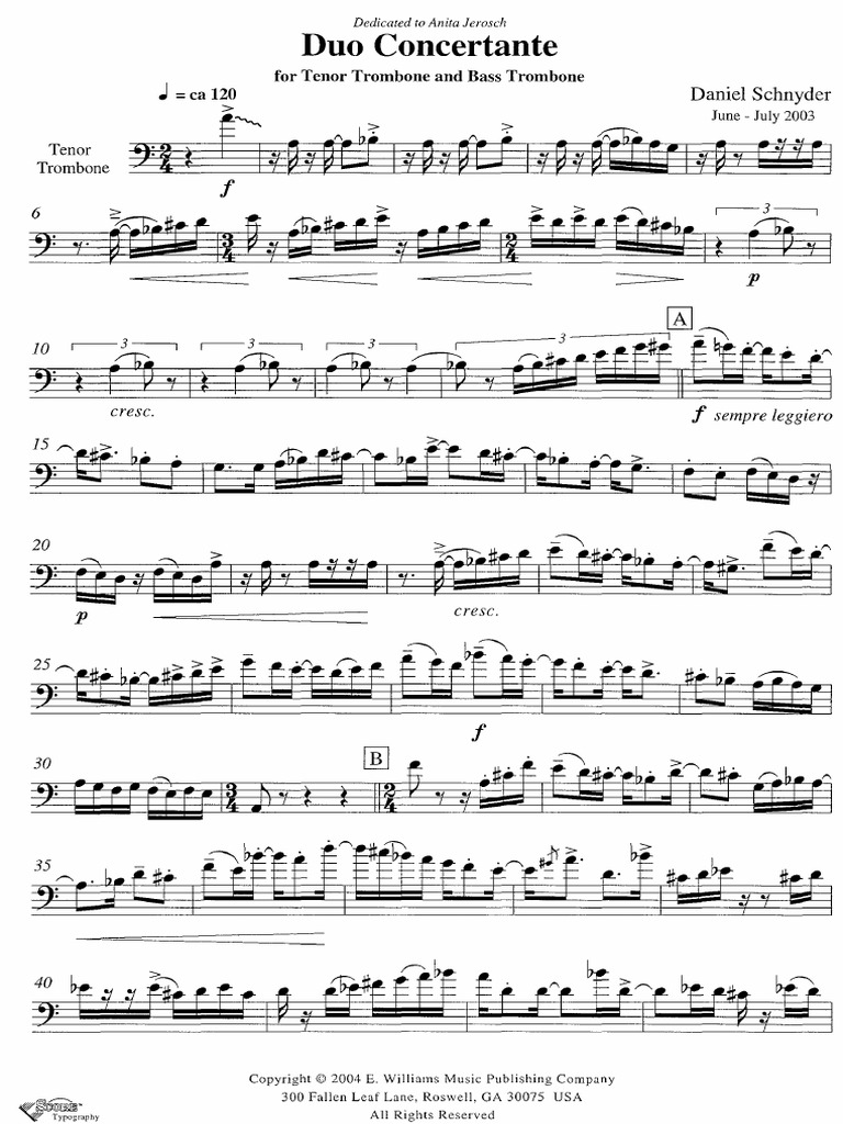 Schnyder - Duo Concertante. Tenor TRB | PDF