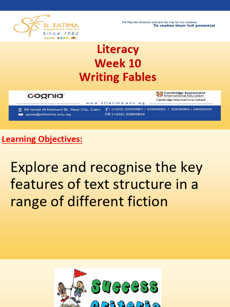 Writing Fables: Key Features & Steps | PDF | Fable | Behavioural Sciences