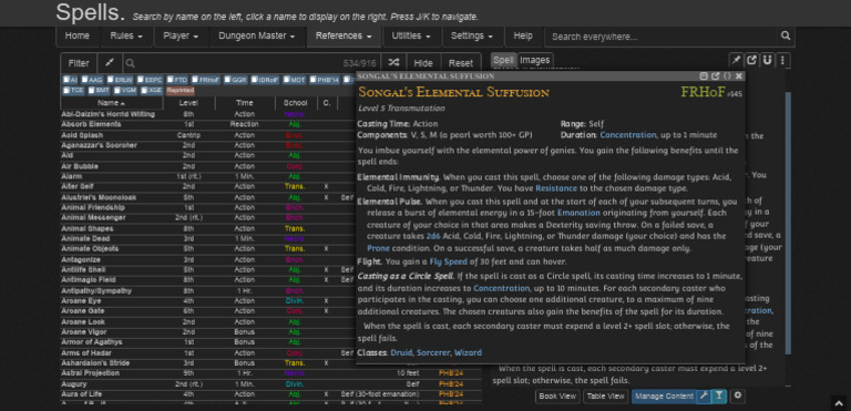 Songal's Elemental Suffusion - 5etools | PDF | D20 System | Gary Gygax Games