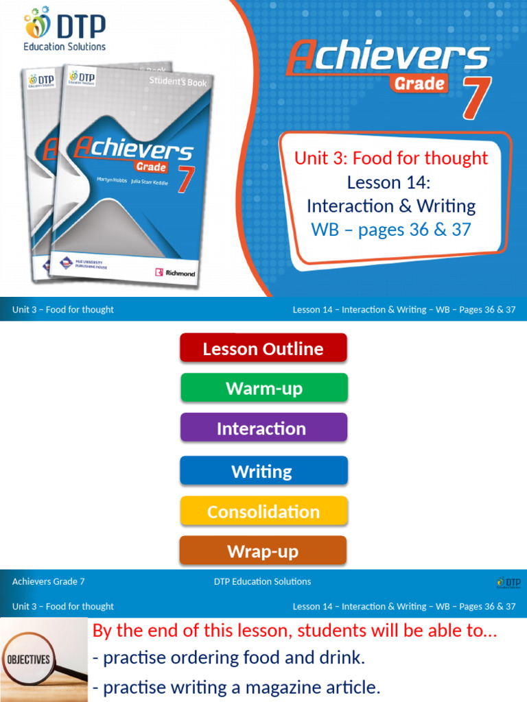 Unit 3 - Lesson 14 - WB - Interaction & Writing - PP 36 & 37 | PDF ...