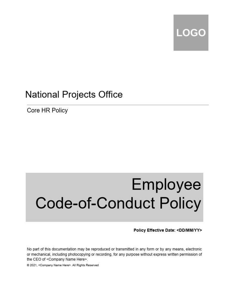Employee Code of Conduct Policy | PDF | Employment | Conflict Of Interest