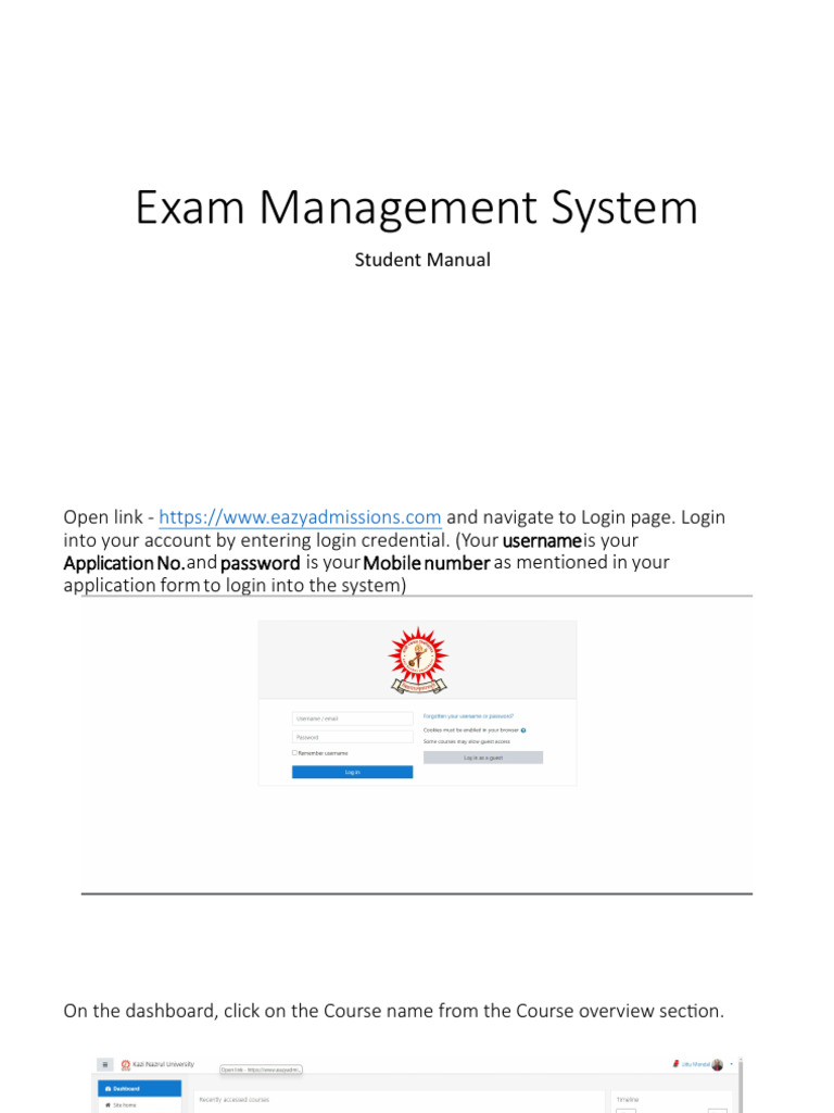 Exam Management System - StudentManual | PDF | Computer Access Control ...