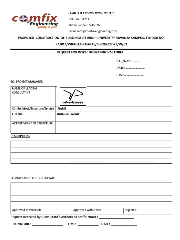 Construction Inspection Request Form | PDF