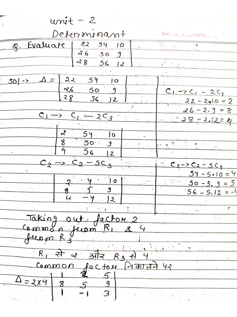 Unit 2 Determinant | PDF