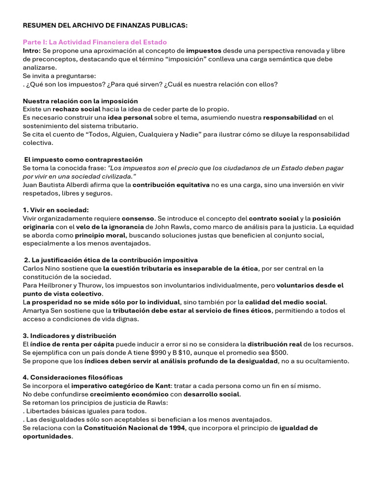 Resumen Finanzas Publicas | PDF | Impuestos | Ley procesal
