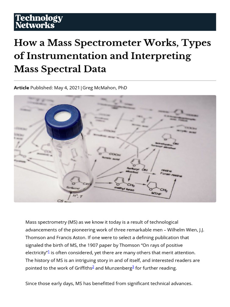 G.mcmahon - How A Mass Spectrometer Works | PDF | Mass Spectrometry ...