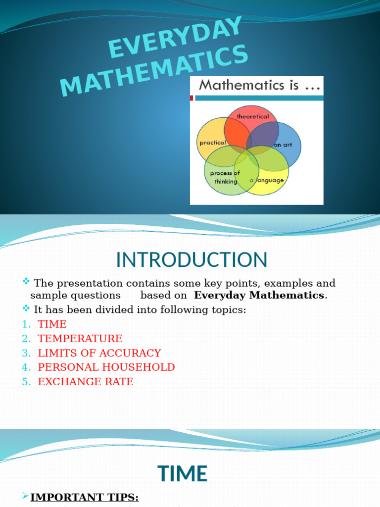 Everyday Mathematics (1) (Autosaved) | PDF | Temperature | Measurement