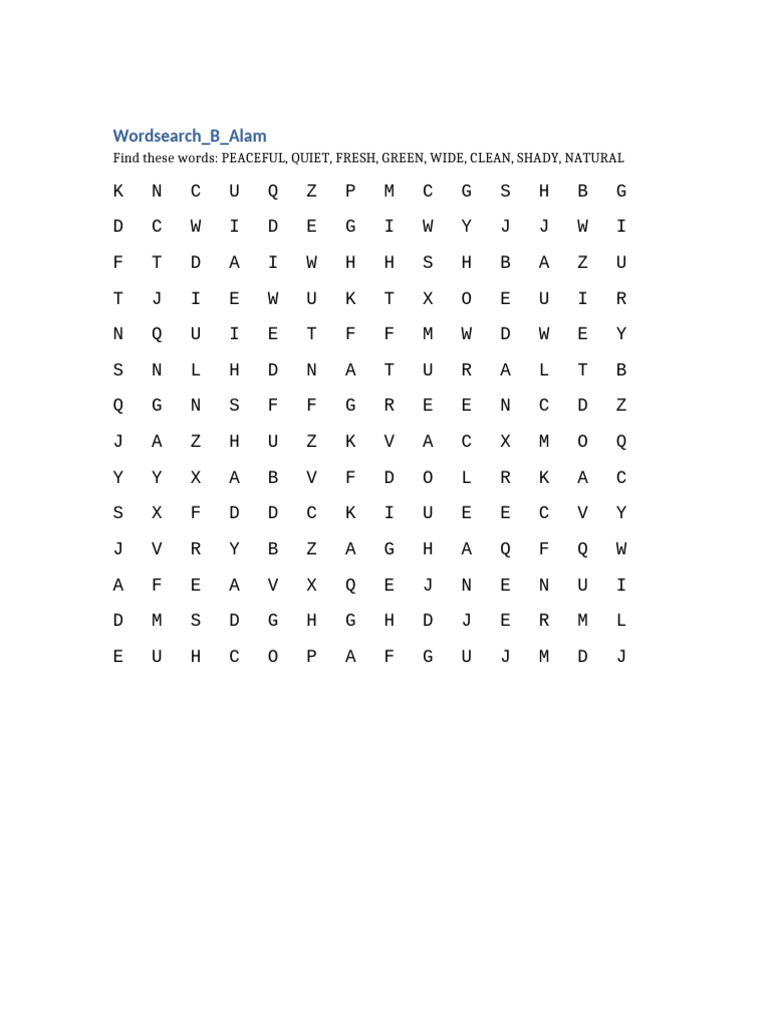 Wordsearch B Alam | PDF