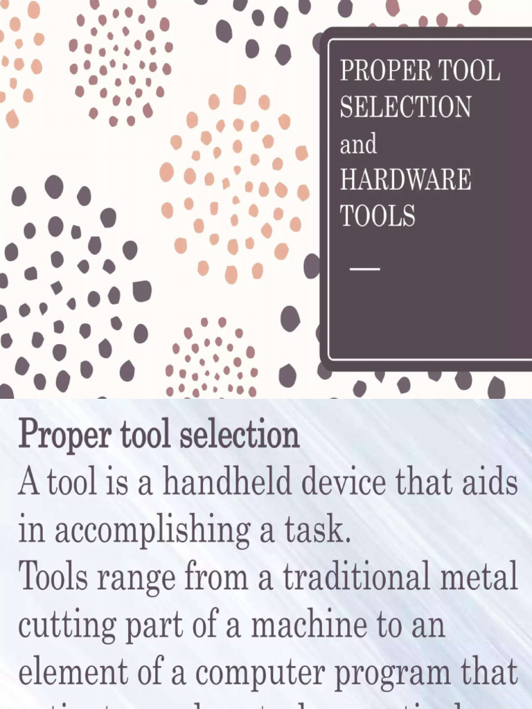 Proper Handling of Tools and Equipment | PDF